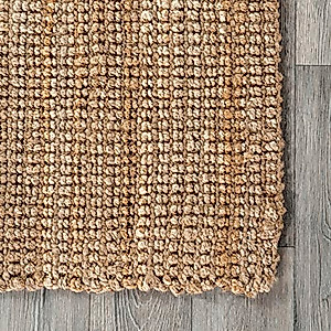 nuLOOM Ashli Handwoven Solid Jute Runner Rug, 2' 6" x 10', Natural