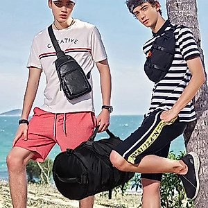 Small Gym Bag for Men and Women, Black Gym Backpack with Shoe Compartment, Weekender Backpack, Workout Bag for Exercise, Travel Duffle Backpack for Cycling, Swiming, Camping