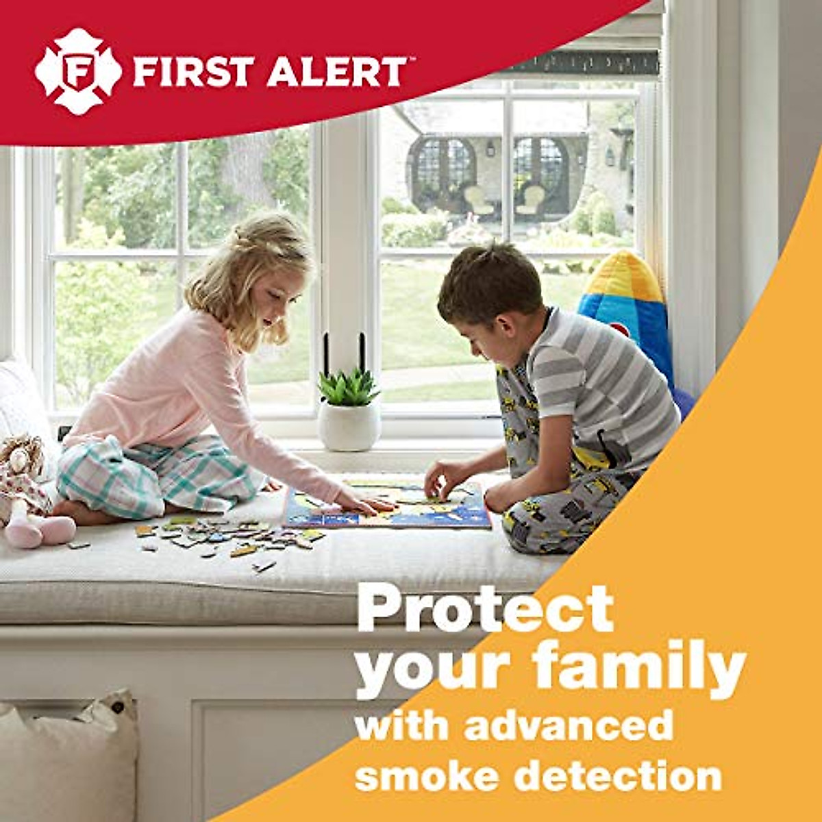 FIRST ALERT Hardwired Wireless Smoke Alarm with Photoelectric Sensor and Battery Backup, SA521CN-3ST , White