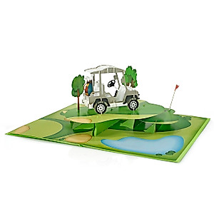 CUTPOPUP Birthday Card for Men, Fathers Day Card Pop Up, Father's Day, Birthday 3D Greeting Card for Husband, Son, Dad, Grandpa (Golf)