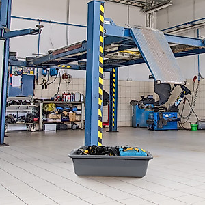 Ponpong 4 Packs 35 L Commercial Plastic Bus Box, Restaurant Bus Tubs, Gray