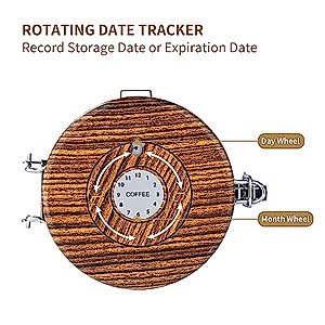 shoxil 22OZ Coffee Canister Coffee Bean Storage Airtight Containers Stainless Steel Kitchen Food Storage Container with Date Tracker and Scoop for Ground coffee, Beans, Tea, Sugar, Flour, Cereal