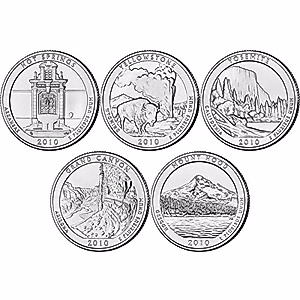 2010 P BU National Parks Quarters - 5 coin Set Uncirculated