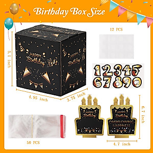 Gusil Birthday Gifts,Money Box for Cash Gift,Happy Birthday Money Gift Box with DIY Stickers for Any Age