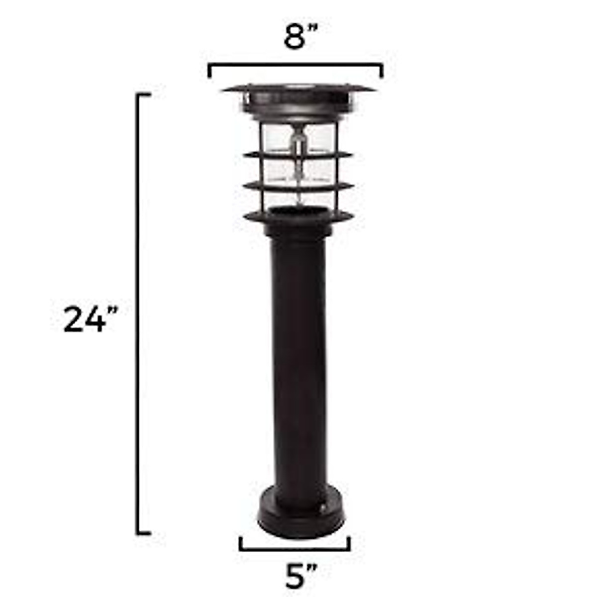 Gama Sonic Solar Pathway Light, Stainless Steel Bollard LED Lamp, Waterproof Outdoor Landscape Lights (GS-214)