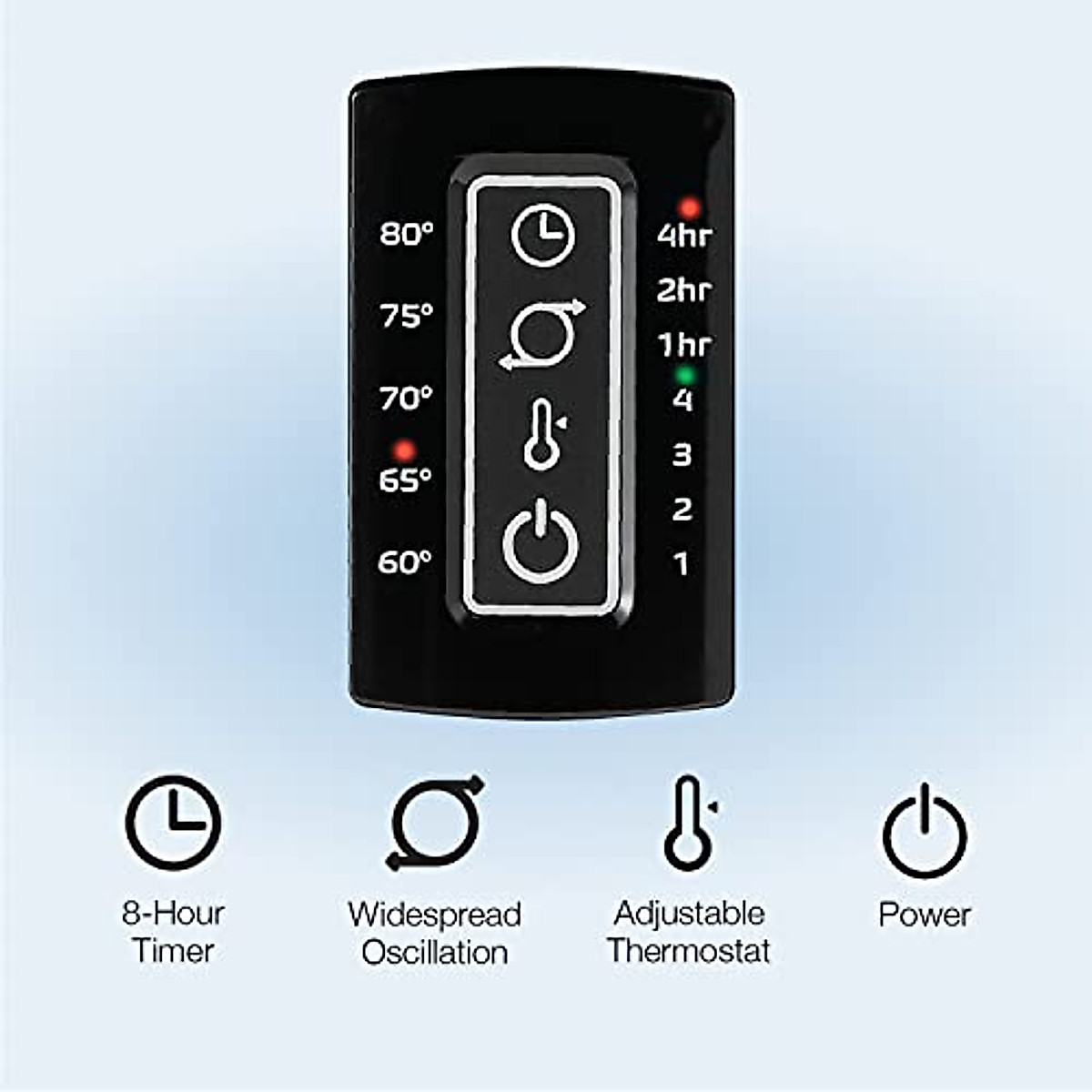 Lasko Oscillating Pedestal Fan, Thermostat, Adjustable Height, Remote Control, Timer, 4 Speeds, for Bedroom, Living Room, Office & Dorm, 16", Black, S16612