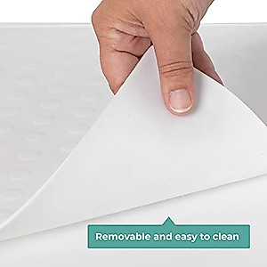 Guidecraft Classic Kitchen Helper® Stool - White with 2 Keepers and Non-Slip Mat: Foldable, Adjustable Height Safety Cooking Tower for Toddlers with Chalkboard and Whiteboard Message Boards