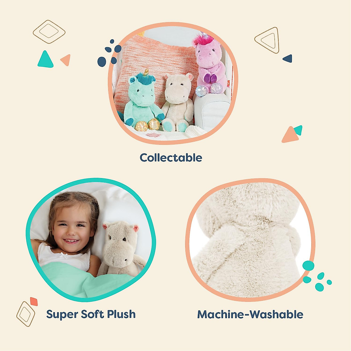 B. toys- B. softies- 12" Plush Hippo- Stuffed Animal – Soft & Gray Hippopotamus Toy – Washable Toys for Baby, Toddler, Kids- Happyhues- Garry Grey Hippo– 0 Months, Gray,grey