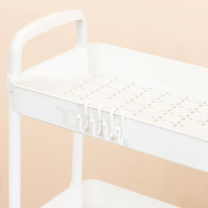 Gagee 3 Tier Rolling Cart with Wheels and Handle,Rolling Storage Cart for Office, Living Room, Laundry Room,Kitchen,Bathroom,White