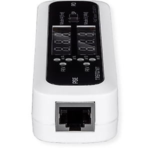 TRENDnet Inline PoE Tester, TC-NTP1, Tests 4PPoE, PoE+, PoE & Passive PoE Technology, Wattage, Voltage, Amperage, Polarity, LED Display, Battery-Free, Troubleshoot PoE Issues, IEEE 802.3af/at/bt