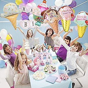 5PCS Kawaii Ice Cream Balloons Party Supplies Decorations Food Summer Birthday Baby Shower Themed Party Favor