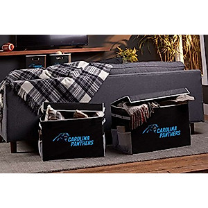 Franklin Sports NFL Carolina Panthers Folding Storage Footlocker Bins - Official NFL Team Storage Organizers - Collapsible Containers - Large