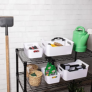 bHome Plastic Storage Bins For Kitchen Organization, Pantry Organization and Storage, Closet Organizers & Storage Containers - Baskets for Organizing Cabinets, Freezer, & Fridge Organizer Bin Set of 2