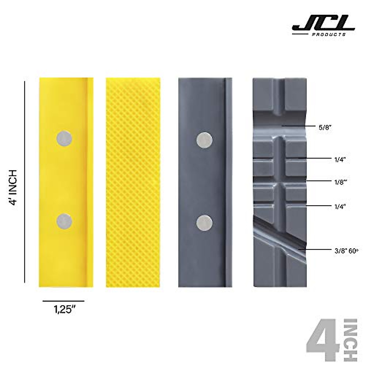 JCL Soft Vise Jaws | 4 inch vice jaws (2 pack), including 1 set grooved and 1 set flat | Use on any Metal Bench Vise to safely clamp flat, round or irregular shapes objects