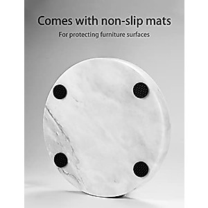 Natural Marble Round Vanity Tray 10", Decorative Tray for Bathroom Kitchen, Jewelry Ring Dish Holder, Perfume Organizer