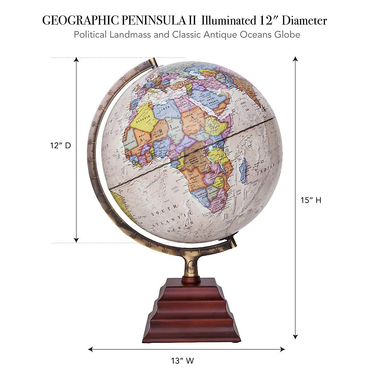Waypoint Geographic Peninsula Illuminated Globe