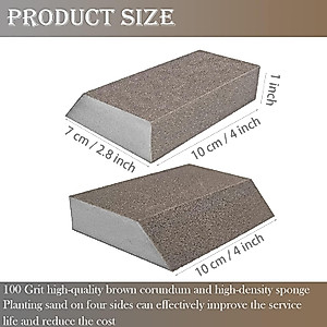 4 Pack 220 Grit Single Angle Sponge Sanding Block, Washable and Reusable Sanderpaper Hand Sanding Sponge for Wood Drywall Metal Home Sanding