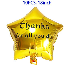 LOONELO Thanks for All You Do Helium Foil Balloons, 10pcs Thank You Hanging Balloons for Wedding Congrats Grad National Nurses Day Happy Retirement We Appreciate You Party Decorations
