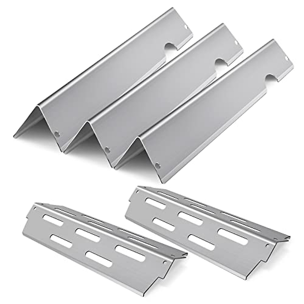LPTNFRTN Grill Heat Deflector BBQ Gas Grill Replacement Parts for Weber Genesis II Grill Parts, Fits Genesis II 200 Series E210 S210 LX E240 LX S240, Set of 2+3 Pack Stainless Steel Flavorizer Bars