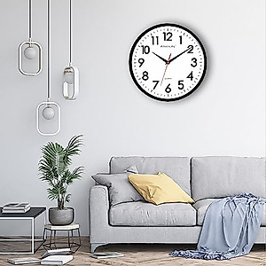 Eimtopy Wall Clock 10 Inch Silent Quality Quartz Battery Classic Digital Clock Modern Wall Clock for Office Bedroom Living Room Kitchen Home School Decor