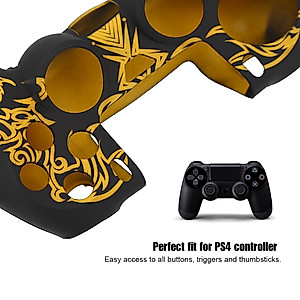 Game Controller Silicone Case, Gamepad Controller Cover Silicone Cover for PS4 Controller, Fashionable Cover Case Silicone Cover Protector Accessories for PS4 Controller(Yellow)