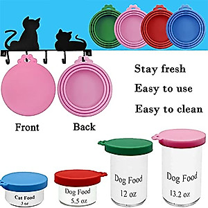 Goiio 7 Pcs Can Covers Silicone Pet Food Can Lid Covers for All Standard Size Dog and Cat Can Tops
