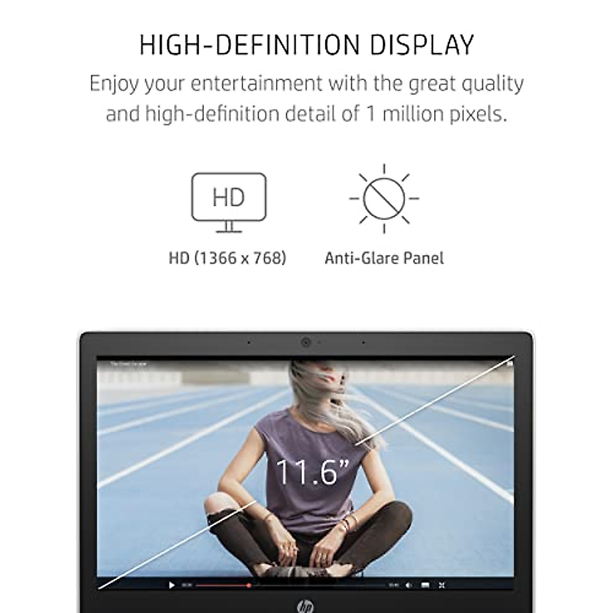 HP Chromebook 11 Laptop, MediaTek MT8183, 4 GB RAM, 64 GB eMMC, 11.6" HD Anti-Glare Screen, Chrome OS, Long Battery Life, USB-C Port, Custom-Tuned Speakers, Small Size (11a-na0080nr, 2022, Snow White)