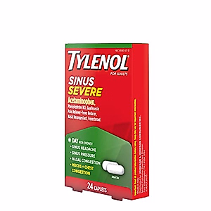 Tylenol Sinus Severe Daytime Caplets with Acetaminophen, Guaifenesin & Phenylephrine HCl, 24 ct