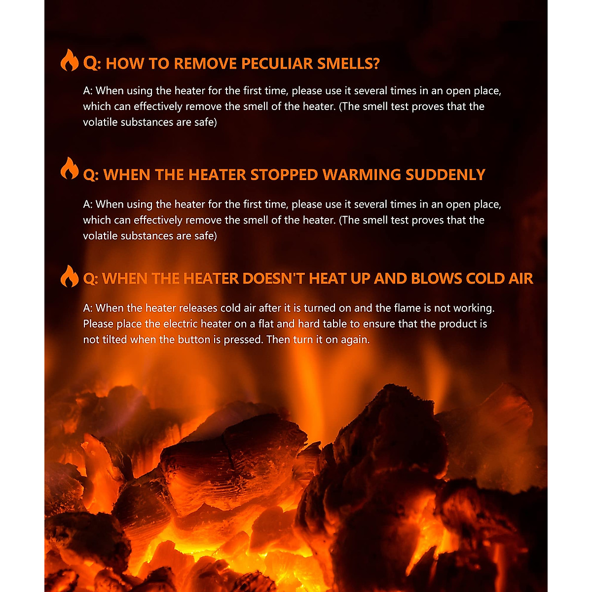 COSYAIREY Space Heater Fireplace, Energy Efficient Space Heater Dynamic Flame Effect, 30% Energy Saving,1s Fast Heating Electric Space Heaters for Indoor Use, Electric Space Heater Tip-Over Protection