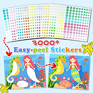 Dot Sticker Art, Crafts for Kids Ages 4-8, Toddler Arts and Crafts Kit for Toddlers-Easy Art Activity Craft for Toddlers Ages 3 to 7-Builds Fine Motor Skills & Hand-Eye Coordination, Toddler Crafts
