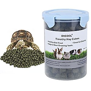 OHCOOL Timothy Hay Cubes 10oz with Small Size - Timothy hay Cubes for Rabbit Guinea Pig Chinchilla Tortoise Hamster, 10 oz