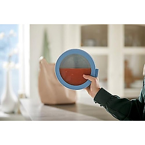 Mepal Rosti Cirqula Multi Food Storage and Serving Bowl with Lid, Low Bowl-11oz, Black