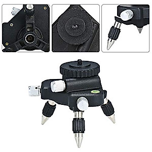 Laser Level Adapter Micro-adjust Fine Metal 360-Degree Rotating Base Tripod Connector, Standard 1/4 "-20 Male Thread Compatible with most Laser Level Devices