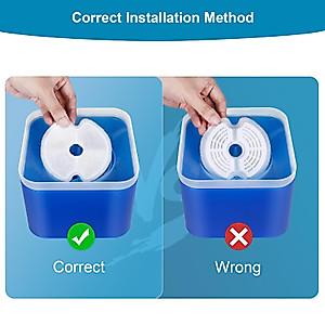 VinDox Cat Water Fountain Filters for Cat Water Fountain 84oz/2.5L Stainless Steel and Neverland Cat Water Fountain with LED Night Light, 8 Packs