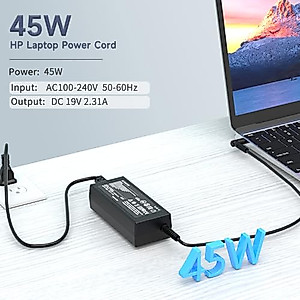 45W 19.5V 2.31A Laptop Charger for HP EliteBook Charger 850 840 830 820 755 745 735 725 G3 G4, Folio 1040 G1 G2 G3; ProBook 650 645 640 470 455 450 445 440 430 G4 G5 AC Adapter Power Supply