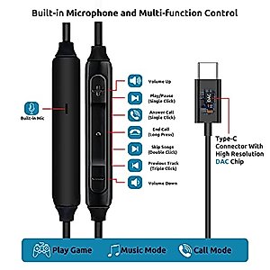 PRO Stereo Headphones Compatible with Your Motorola One 5G/Edge/Edge+/Razr 2020/Z Flip/Z Play/Moto with Hands-Free Built-in Microphone Buttons + Crisp Digital Titanium Clear Audio! (USB-C/PD)