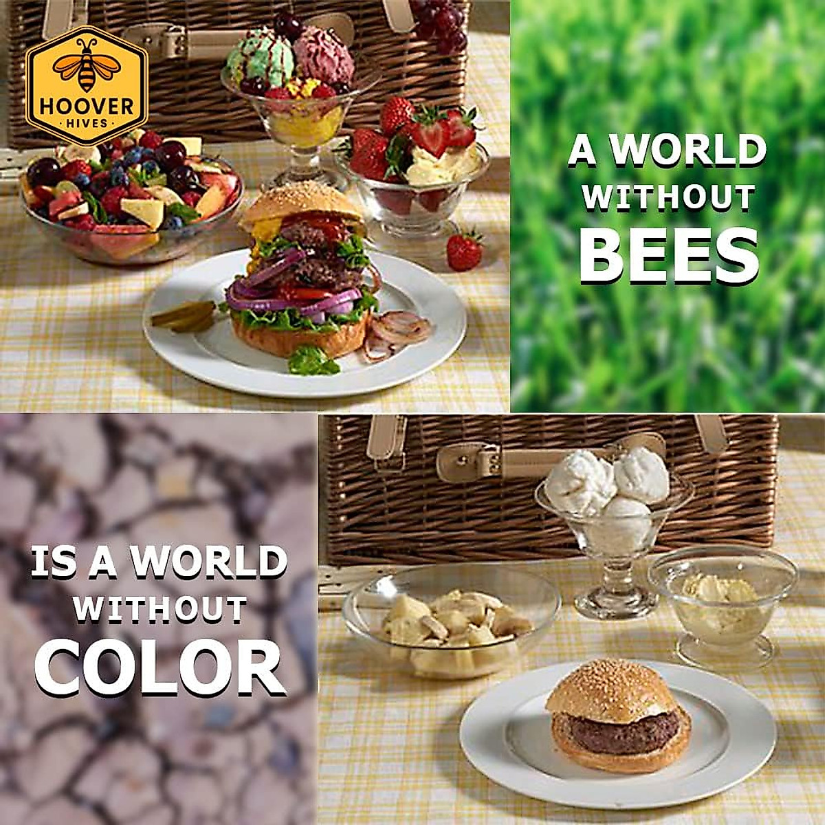 Hoover Hives 8 Frame Langstroth Beehive Dipped in 100% Beeswax Includes Wooden Frames & Waxed Foundations (1 Deep Box, 1 Medium Box)