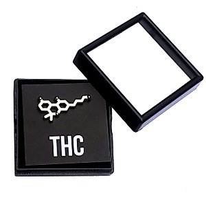 Anatomology THC Pin - Black Acrylic Marijuana Pin - Brooches and Pins