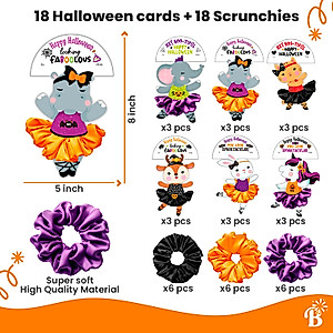 Halloween Party Favors for Girls Dance 18Pack with Scrunchies, Halloween Girly Ballerina Goodie Bag Stuffers, Halloween Non Candy Treats, Halloween Ballet Class Gifts School Handouts Stuff Treat Bags