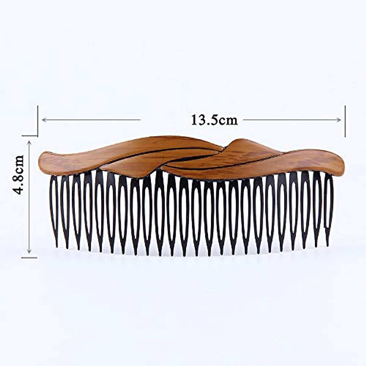 ShungFun Women Hair Side Comb Retro Wooden Hair Comb Pin Clips Hair Fork Pigtail Holders for Hair Styling Accessories