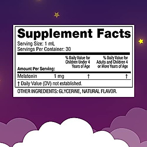Zarbee's Kids Sleep Supplement Liquid with 1mg Melatonin; Drug-Free & Effective; Easy to Take Natural Berry Flavor for Children Ages 3 and Up; 1 Fl Oz Bottle