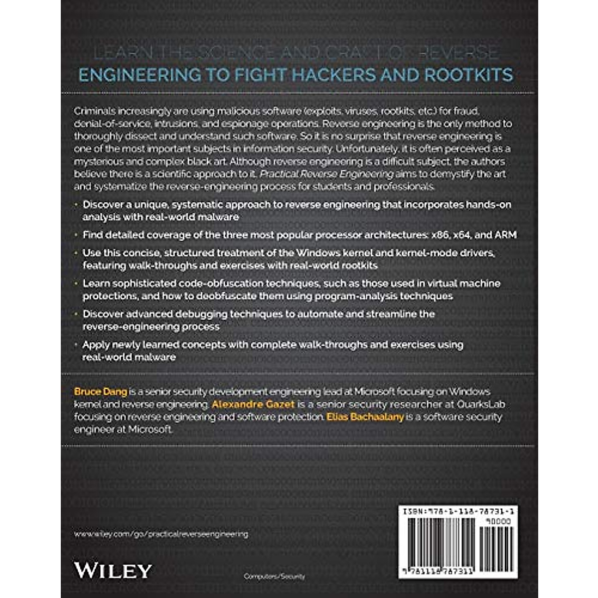Practical Reverse Engineering: x86, x64, ARM, Windows Kernel, Reversing Tools, and Obfuscation