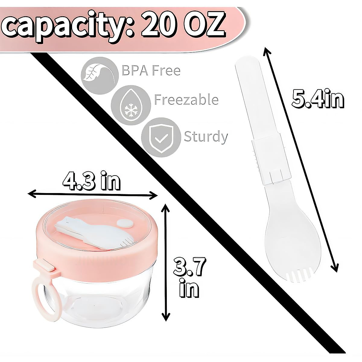 JDPNJSI Airtight Overnight Oats Containers with Lids and Spoons - Perfect for Meal Prep and Breakfast on the Go - Clear containers Keep Food Fresh and Visible