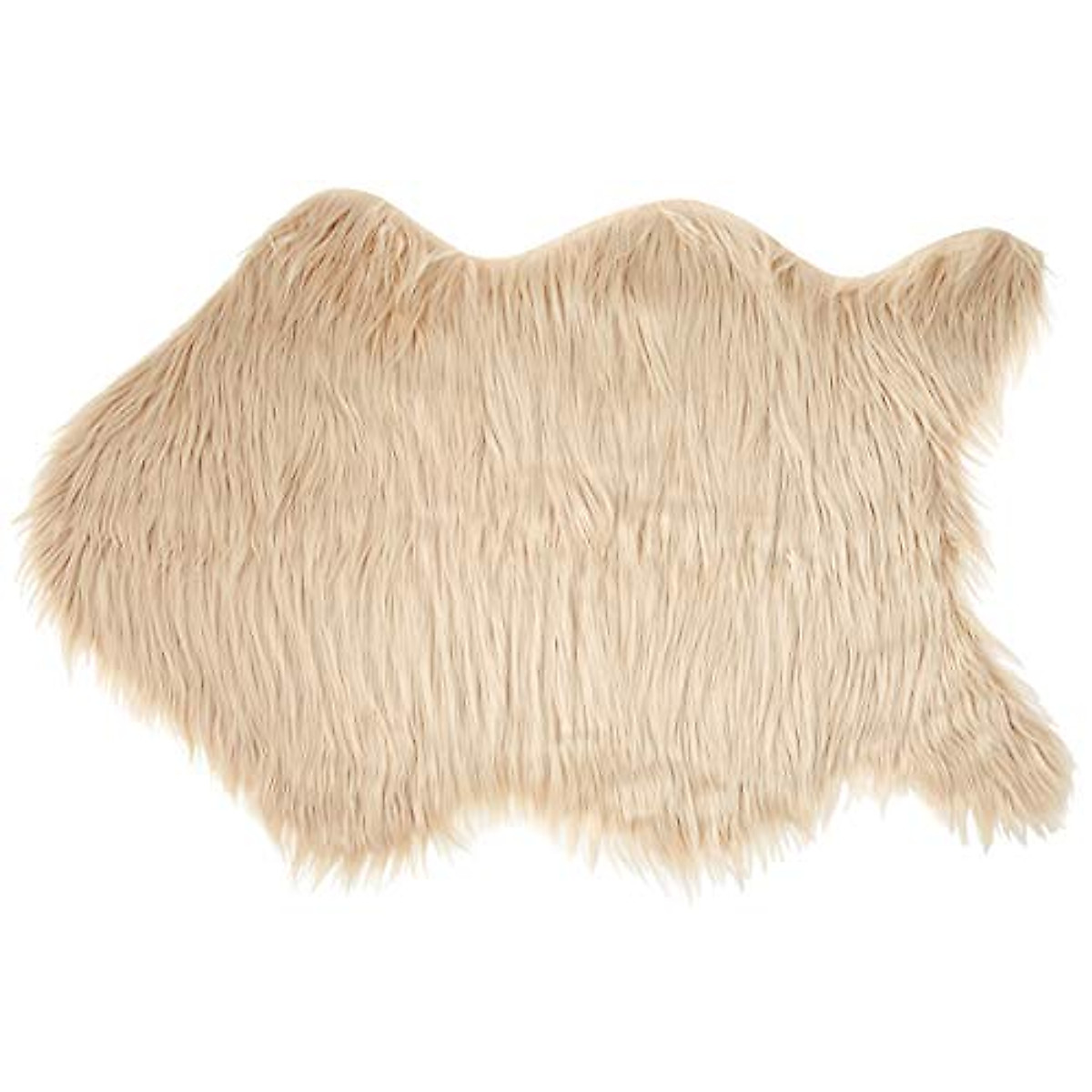 Soft Faux Sheepskin Lamb Fur Chair Cover, Seat Cover, Area Rug, Mat, Baby Blanket, 2 x 3 Feet - Natural (Oatmeal, Beige, Tan,