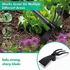 Hoe Garden Tool,45 Inch Long Garden Hoe and Cultivator, Garden Hand Tiller with Long Handle,Heavy Duty Garden Tools Hoe Cultivator for Gardening,Weeding, Tilling,Lossening Soil,Planting