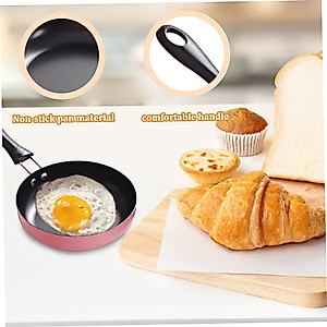TOPofly Small Frying Pan, 4.7 Inch Egg Frying Pan, Heat Resistant Non-Stick Pan with Handle, Portable Round Omelet Pan for Stove Gas, Induction Hob (Pink)