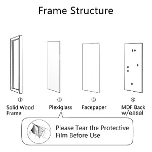 Veelot A3 Picture Frame Black Solid Wood Photo Frame Set of 3 with HD Plexiglass for Wall Collage Gallery Certificate Document Wall Mounting Display Home Decor(11.7X16.5)