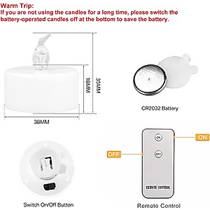 Led Tea Lights with Remote Control-12 Pack Battery Tea Lights Realistic and Bright Flickering Flameless tealights Candles with Remote for Seasonal & Festival Celebration Halloween Warm White