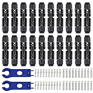 Enagreen Solar photovoltaic Panel Special Connector Male and Female 20 Pairs (PPO Material) +2 Special Wrench