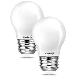 LED Appliance Bulb, 40W Equivalent, Range Hood Light Bulbs, Daylight White 5000K, 5W 500 Lumens, Non-Dimmable, E26 Base, Refrigerator Light Bulb, A15 Frosted, Pack of 2, Freezer Fridge Light Bulb